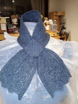 Pennys Crossover Lacy Scarf – Long Buckby Machine Knitters